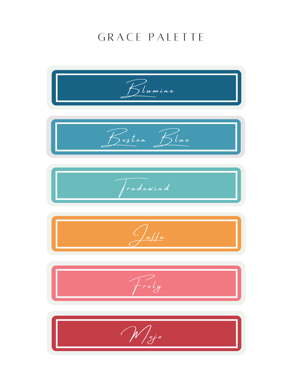 Color Recipe - Grace Palette – Momo Studio LLC